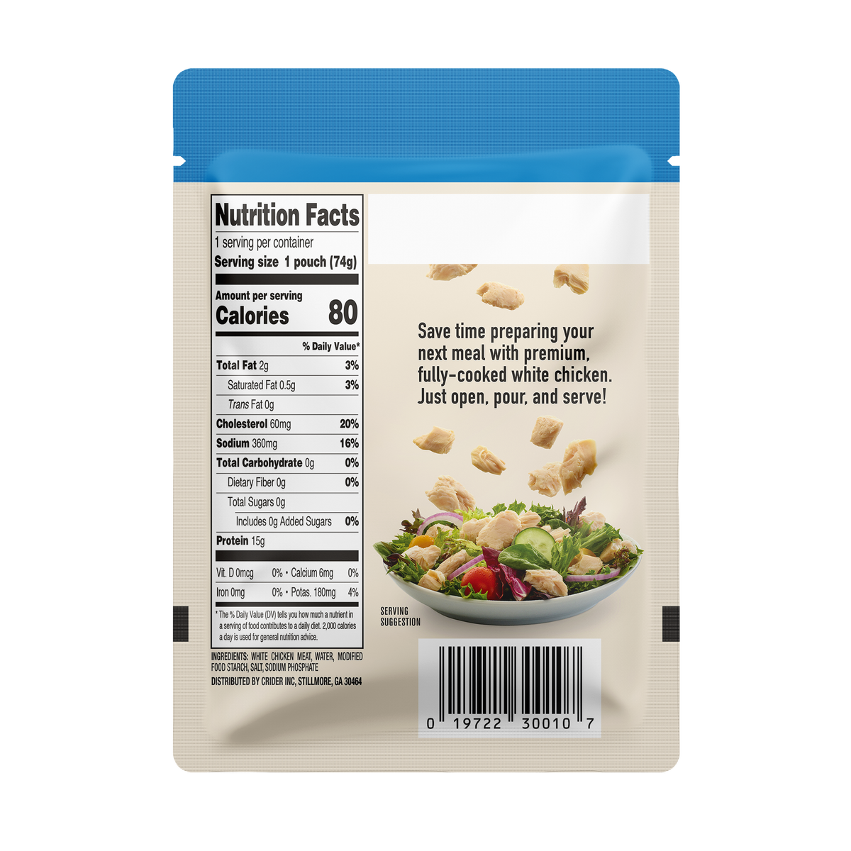 Premium White Chicken 2.6oz Pouch (Case of 12) – Albino Rhino Longevity ...